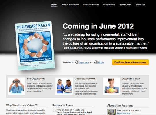 Full "Healthcare Kaizen" Book Website Launches